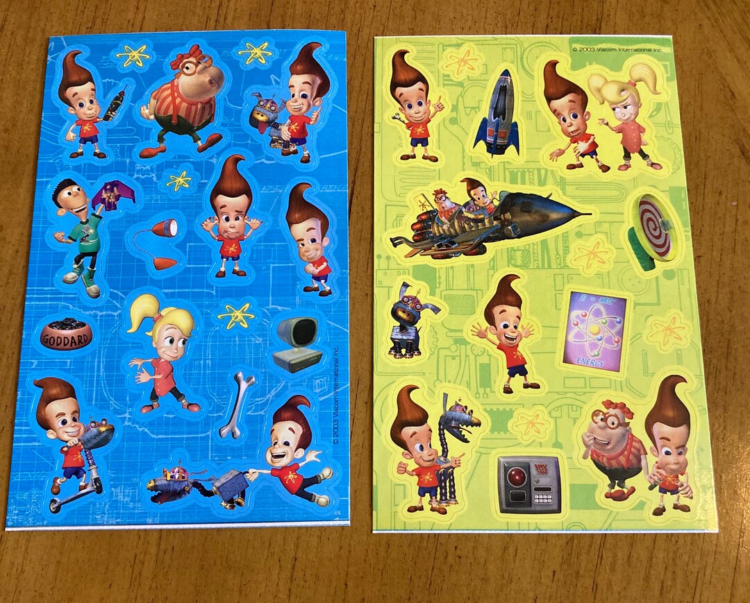Vintage Jimmy Neutron Sticker Sheets - Etsy
