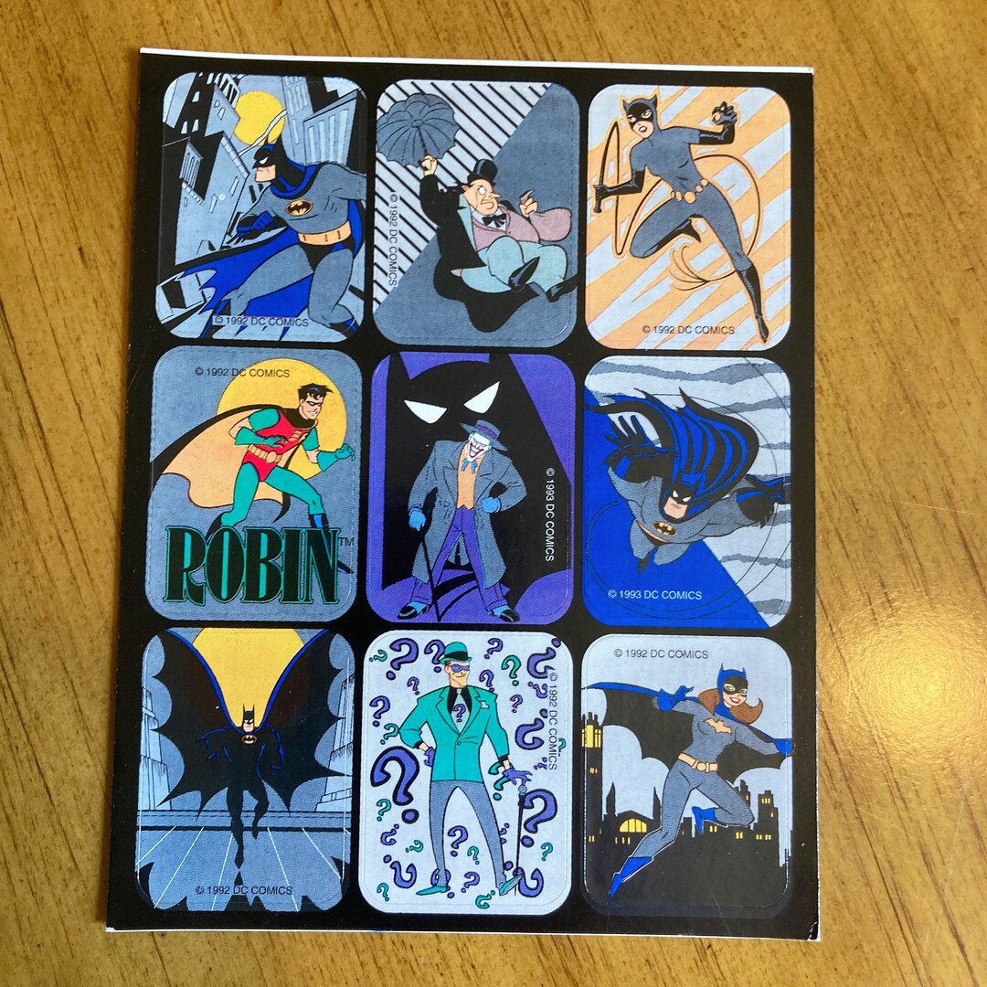 90s Batman Robin Batgirl Riddler Vintage DC Comics Sticker Sheet - Etsy ...