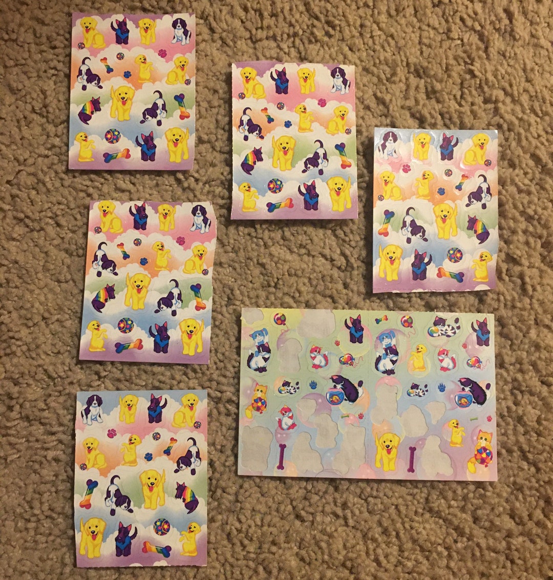 SET of Vintage Lisa Frank Dog & Cat Sticker Sheet - Etsy