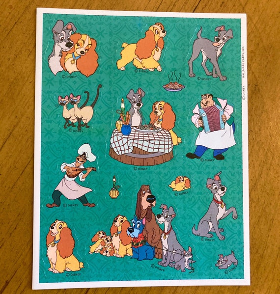 Lady and the Tramp Vintage Stickers | Etsy