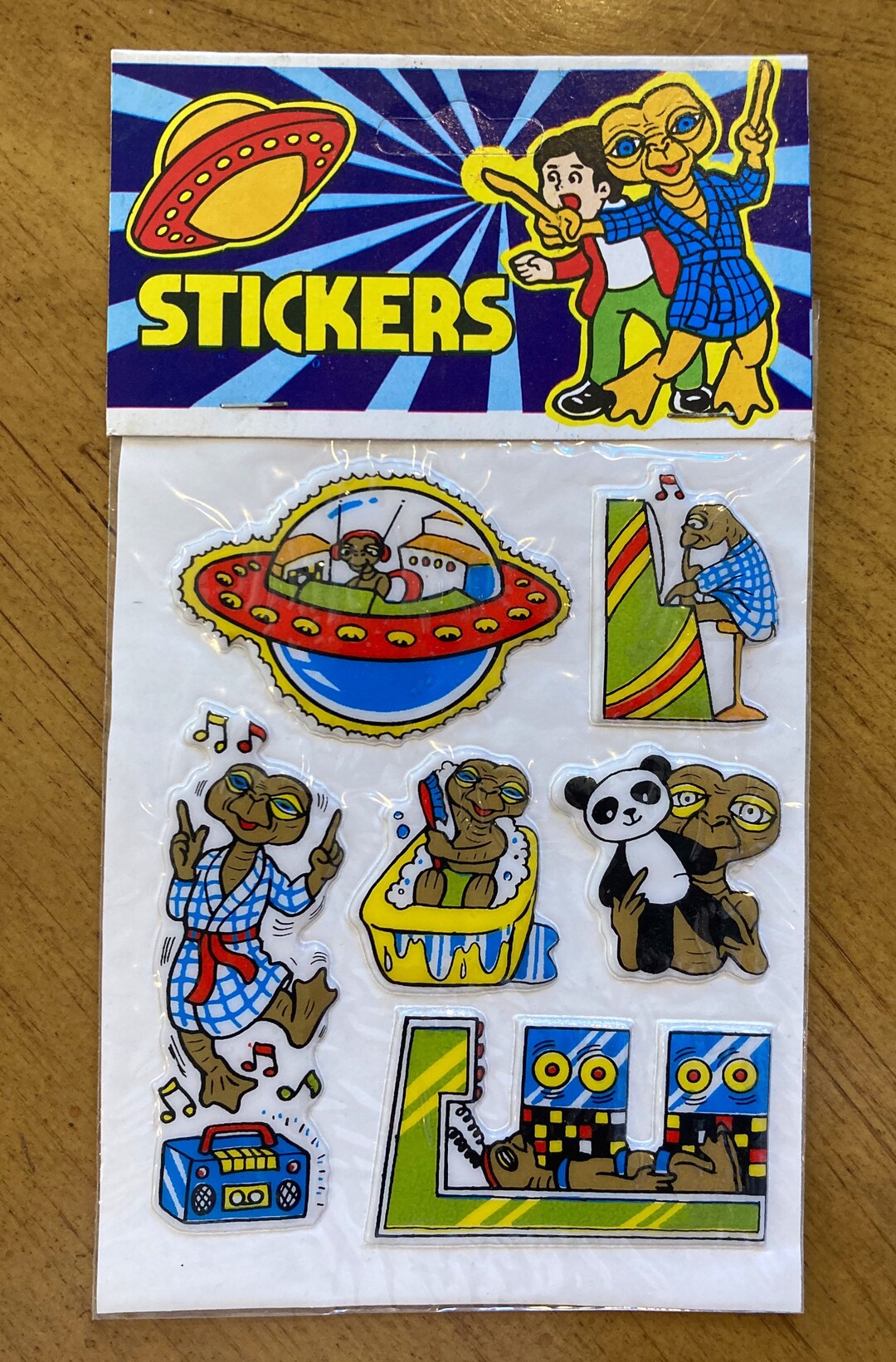 VINTAGE E.T. Bubble Sticker Sheet - Etsy