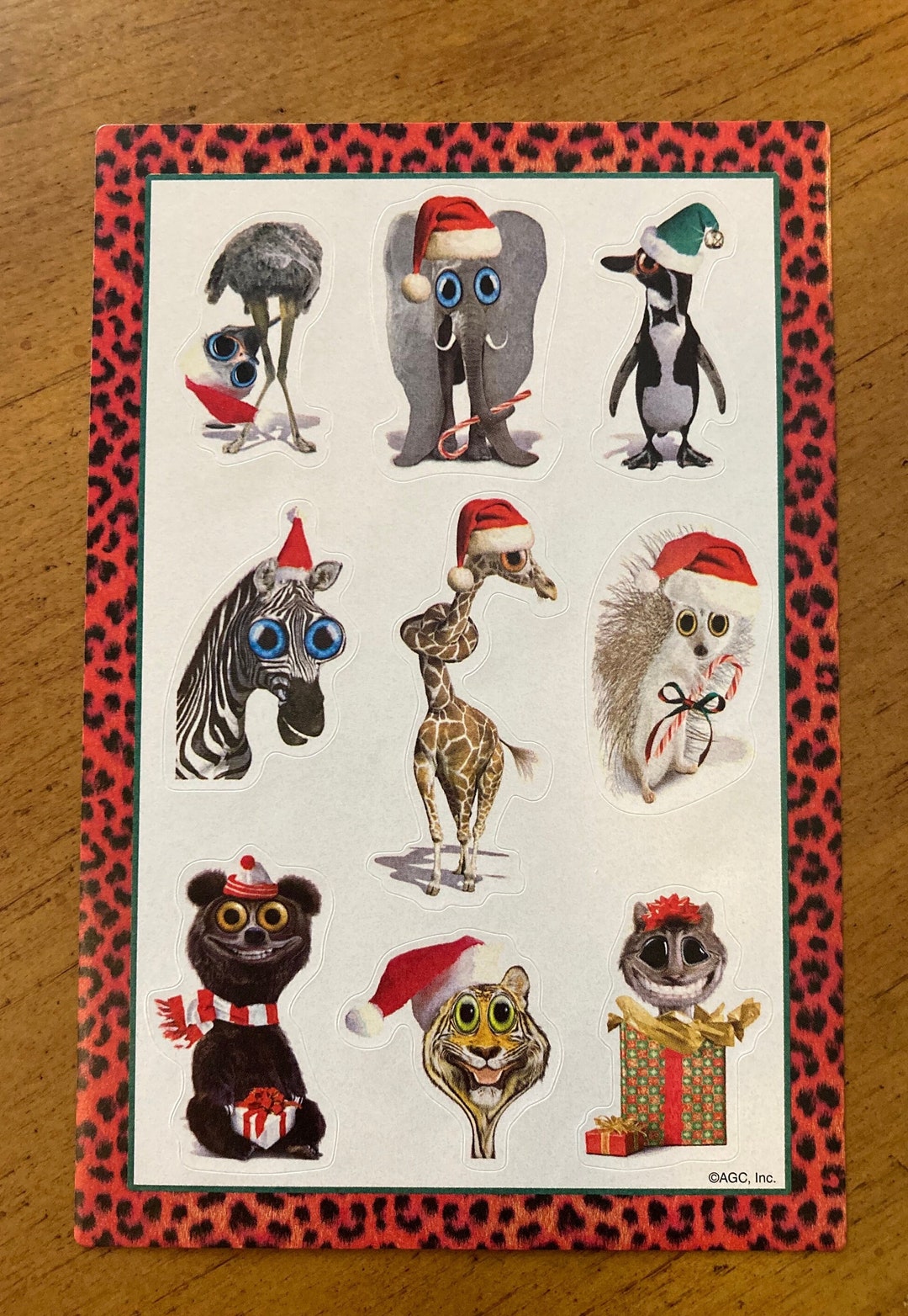 Christmas Cute Big Eye Animals Holiday Sticker Sheet - Etsy