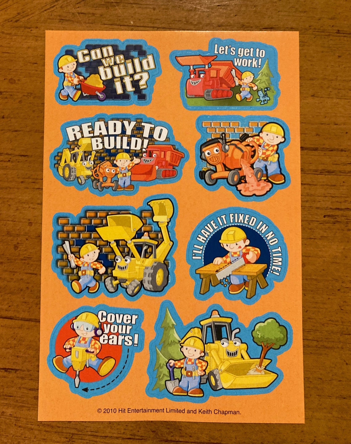 Vintage Bob the Builder Sticker Sheet - Etsy
