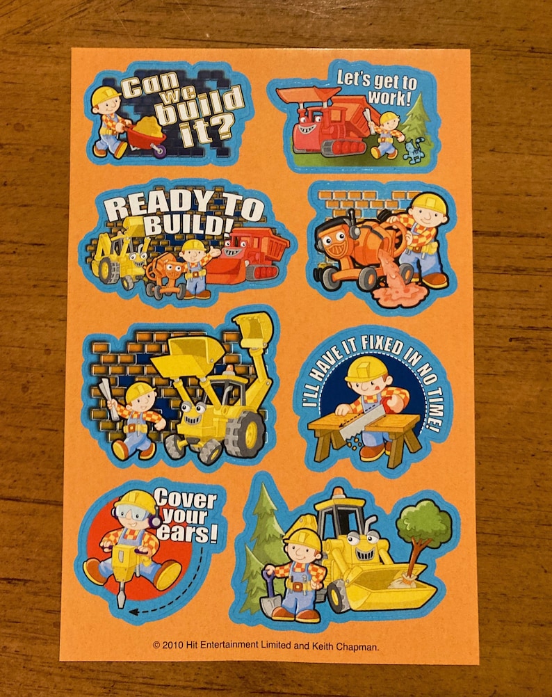 Vintage Bob the Builder Sticker Sheet - Etsy