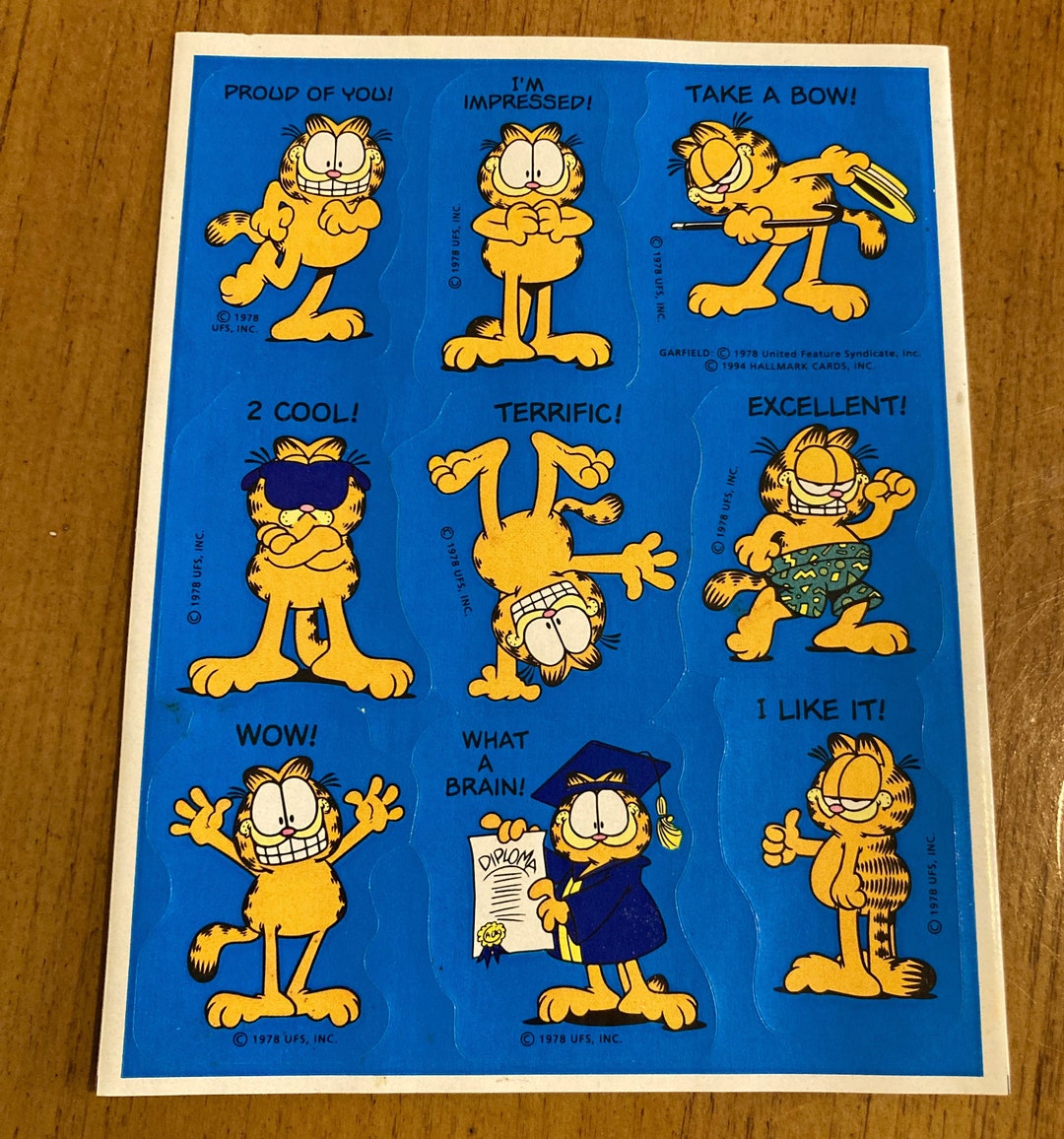 Vintage Garfield Stickers - Etsy