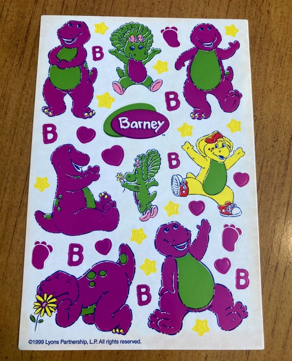 Vintage Barney Stickers - Etsy