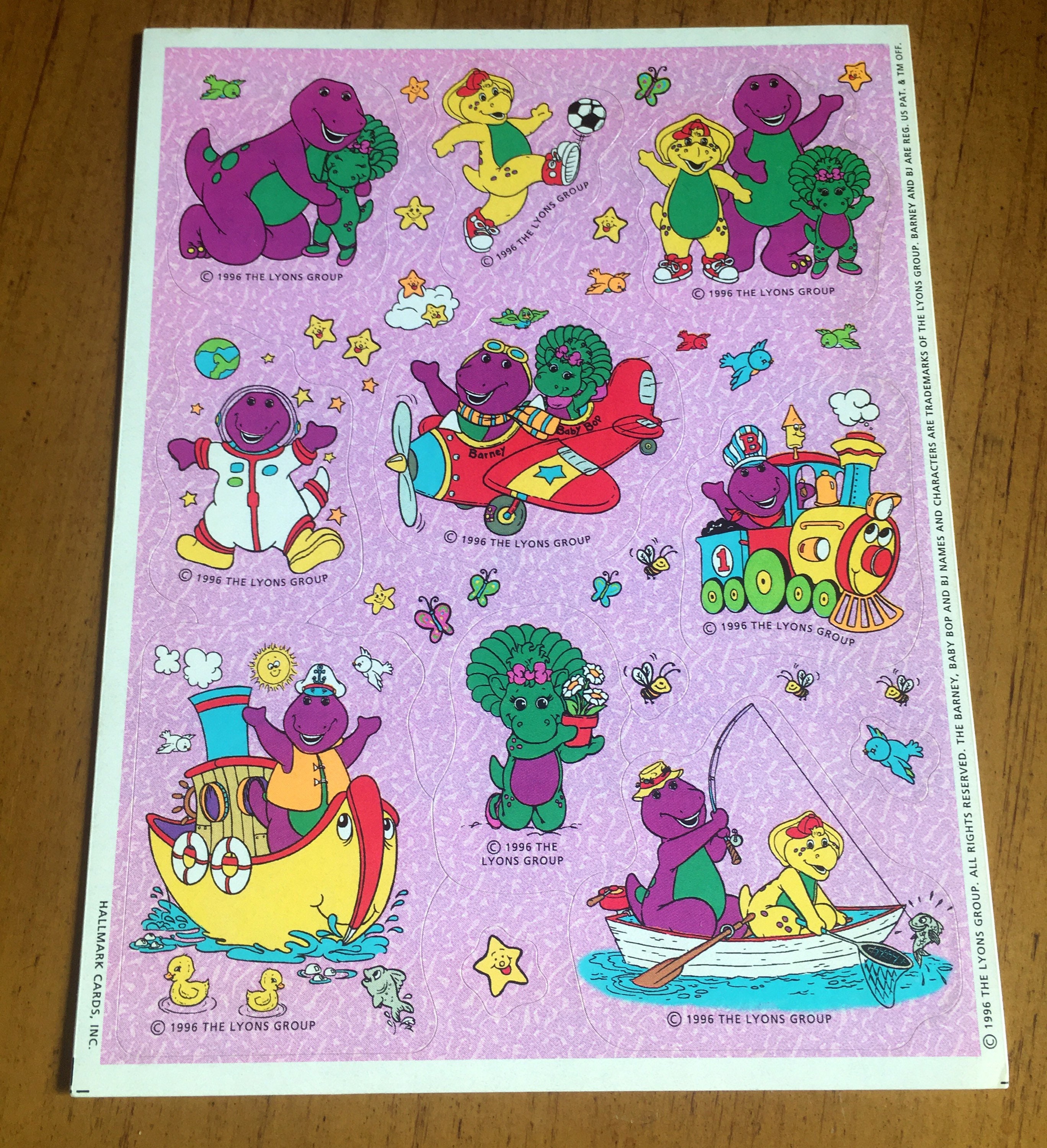 Vintage Barney Stickers - Etsy