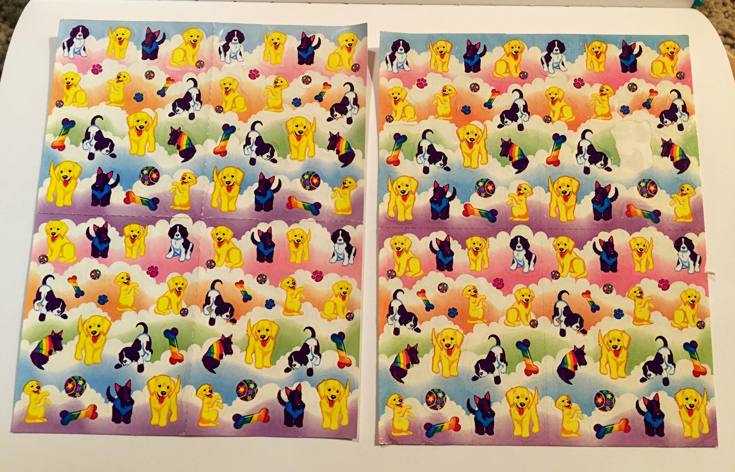 SET of Vintage Lisa Frank Dog & Cat Sticker Sheet - Etsy