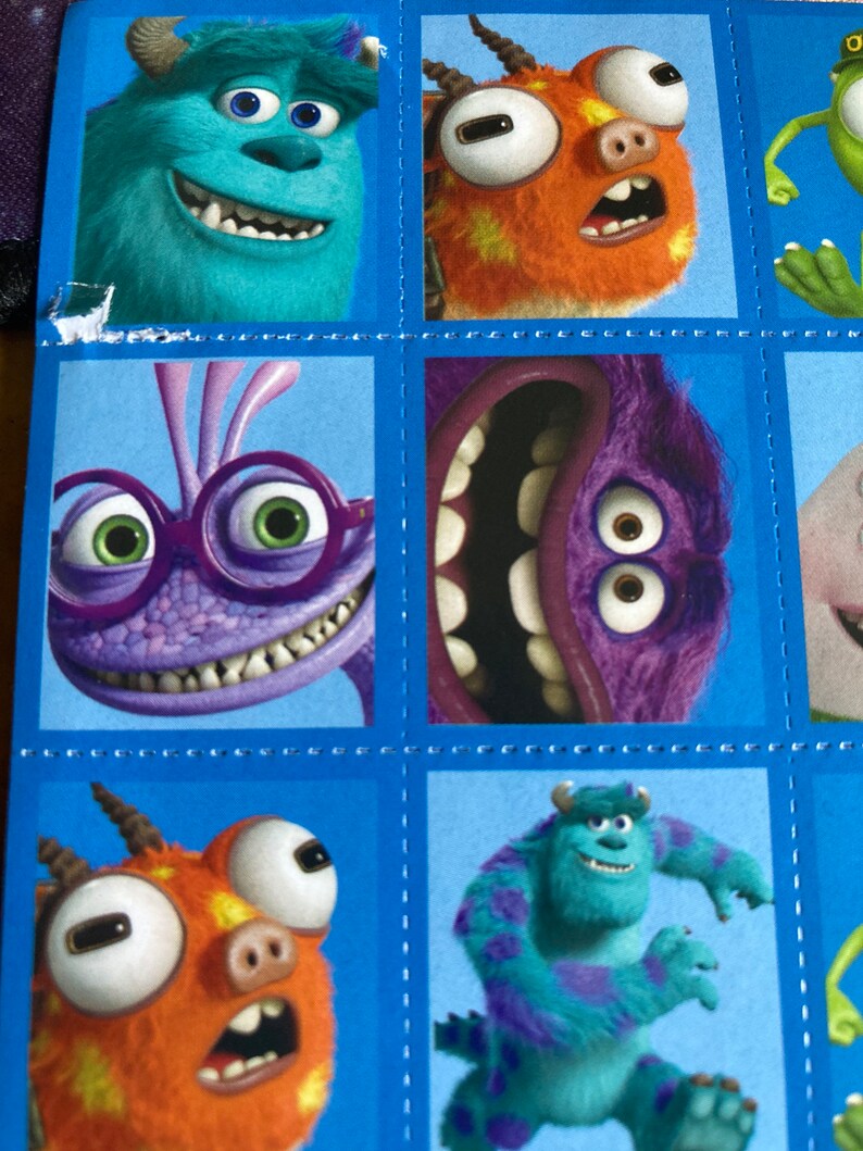 Monsters Inc Stamp Style Sticker Sheet - Etsy