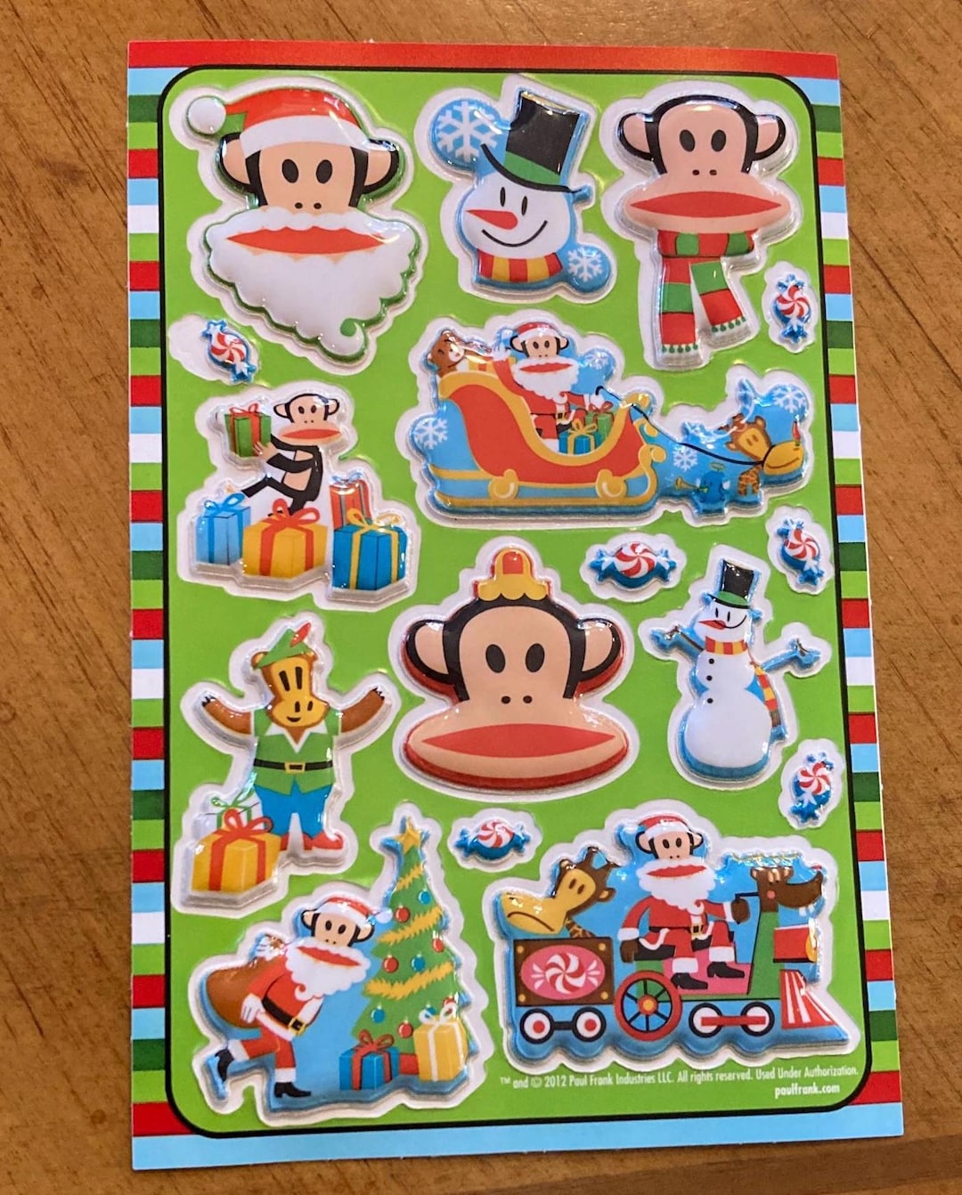 Vintage Paul Frank Monkey Christmas Bubble Stickers - Etsy