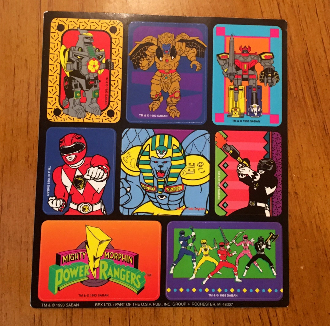 Vintage Power Rangers Sticker Sheet - Etsy