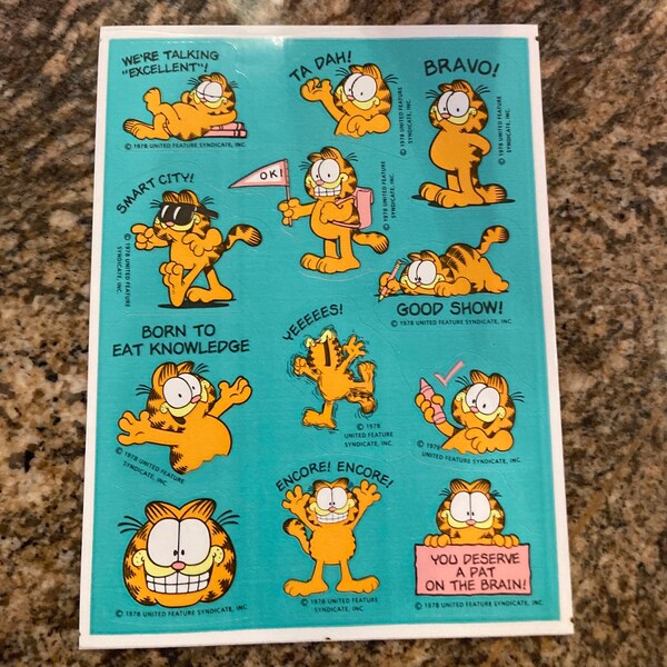 Vintage Garfield Stickers - Etsy