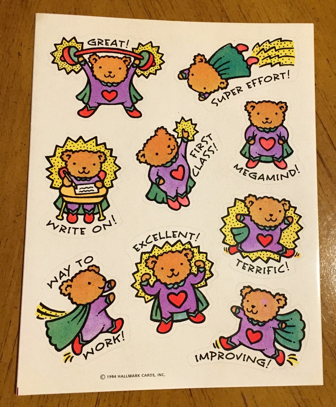 Vintage Positive Reinforcement Super Bear Reward Stickers - Etsy