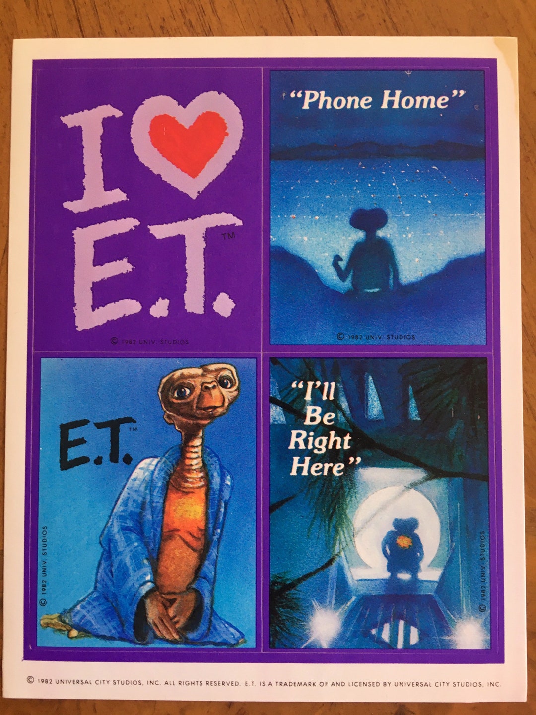 VINTAGE E.T. Sticker Sheet - Etsy