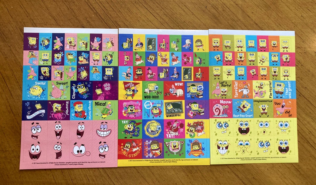 SET of Spongebob & Patrick Paper Stickers - Etsy