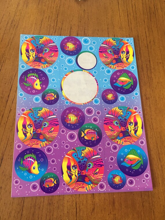Vintage Lisa Frank Fish Sticker Sheet | Etsy