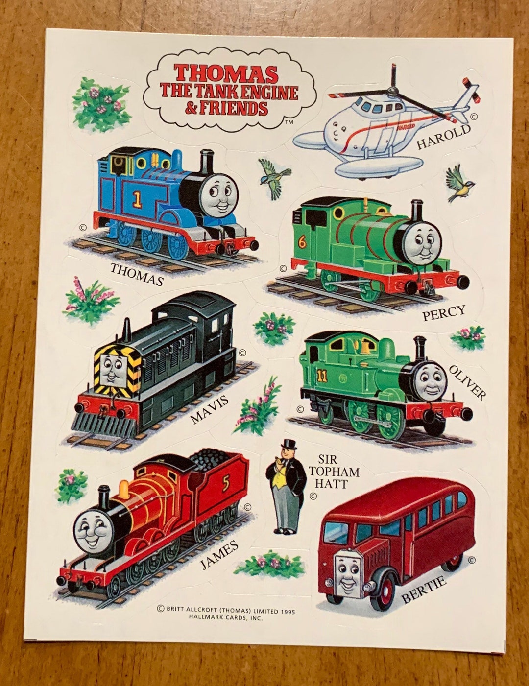 1995 Thomas & Friends Sticker Sheet - Etsy