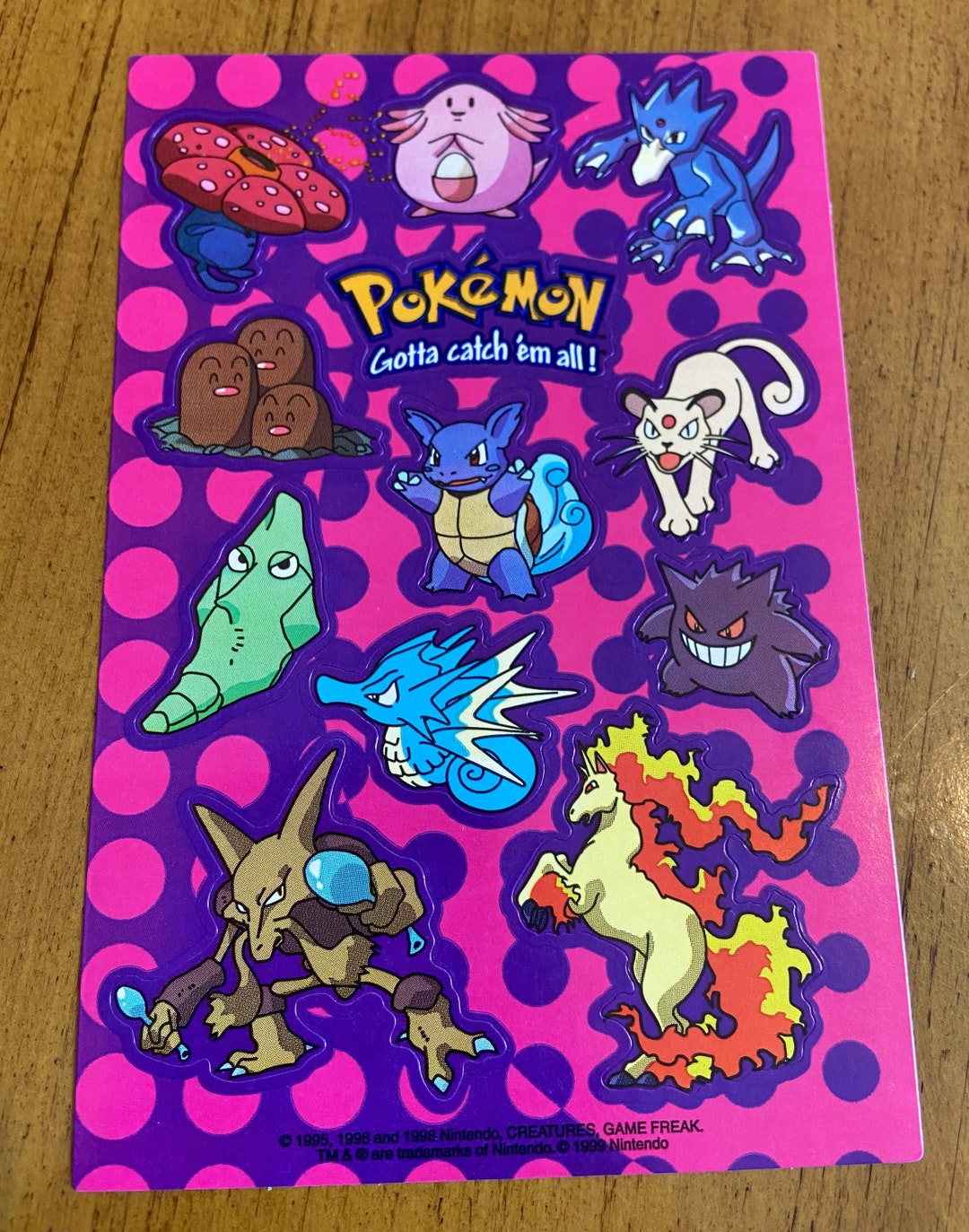 Pokemon 1999 Vintage Stickers - Etsy