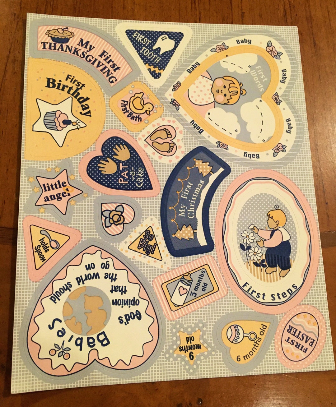 Vintage Baby’s First Stickers Scrapbooking Baby Album Baby's Firsts ...
