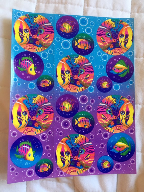 Vintage Lisa Frank Fish Sticker Sheet | Etsy