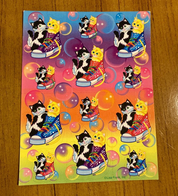FULL SHEET Lisa Frank Kittens in Sneaker Stickers - Etsy