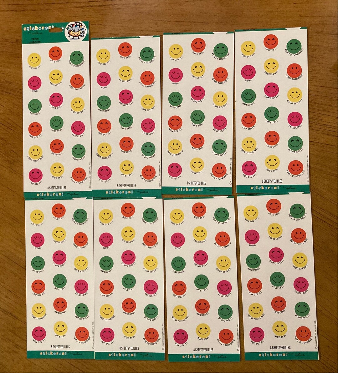 Set of 8 Sheets Smiley Rewards Stickers - Etsy