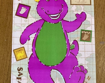 Vintage 1990s Barney the Purple Dinosaur Sticker Sheet by - Etsy