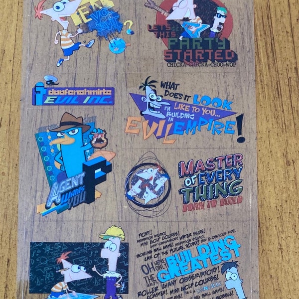 Phineas and Ferb Stickers - Etsy