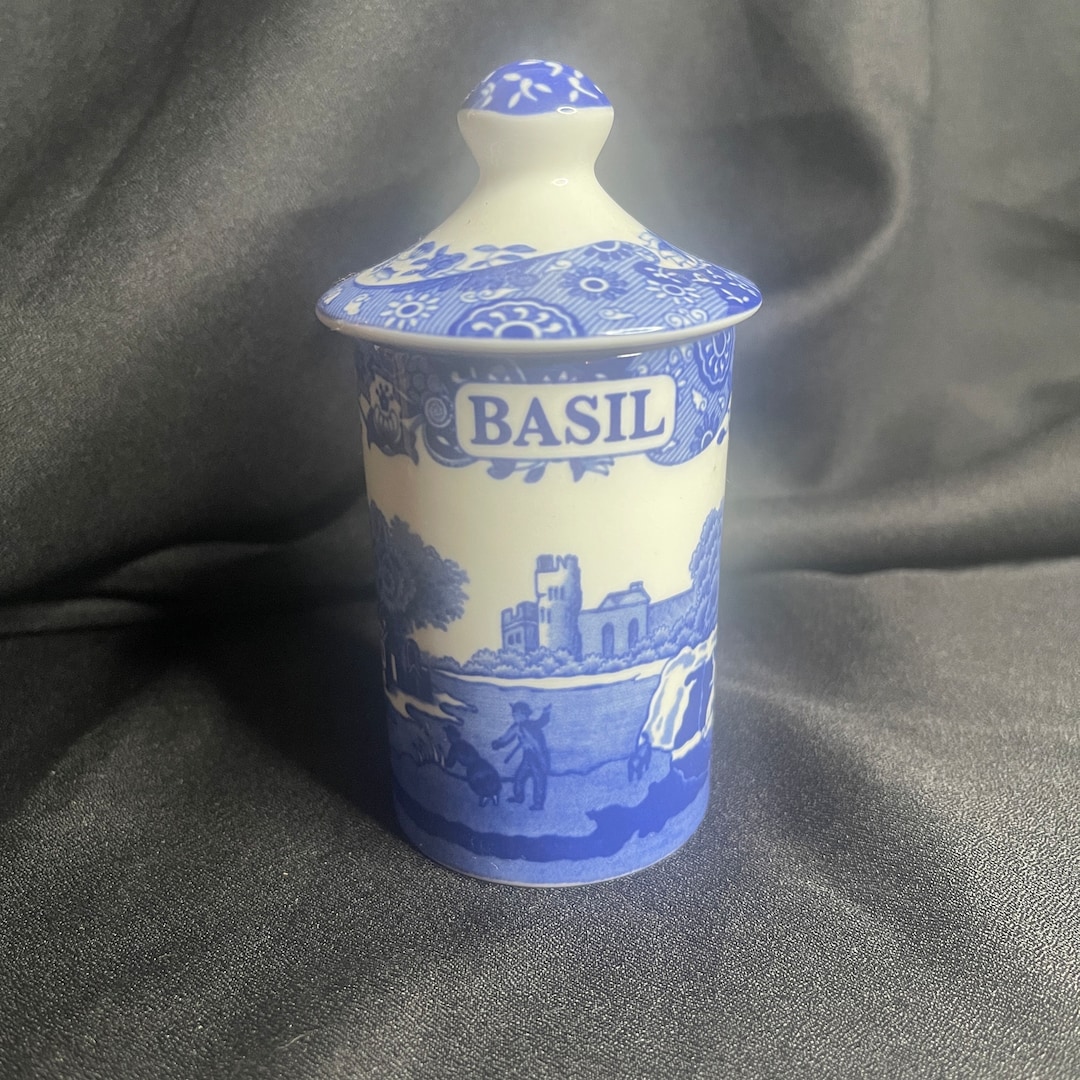 Spode Italian Blue Basil Spice Jar With Lid - Etsy