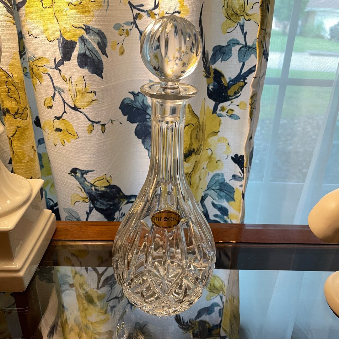 Block Lead Crystal Decanter Poland Handmade - Etsy