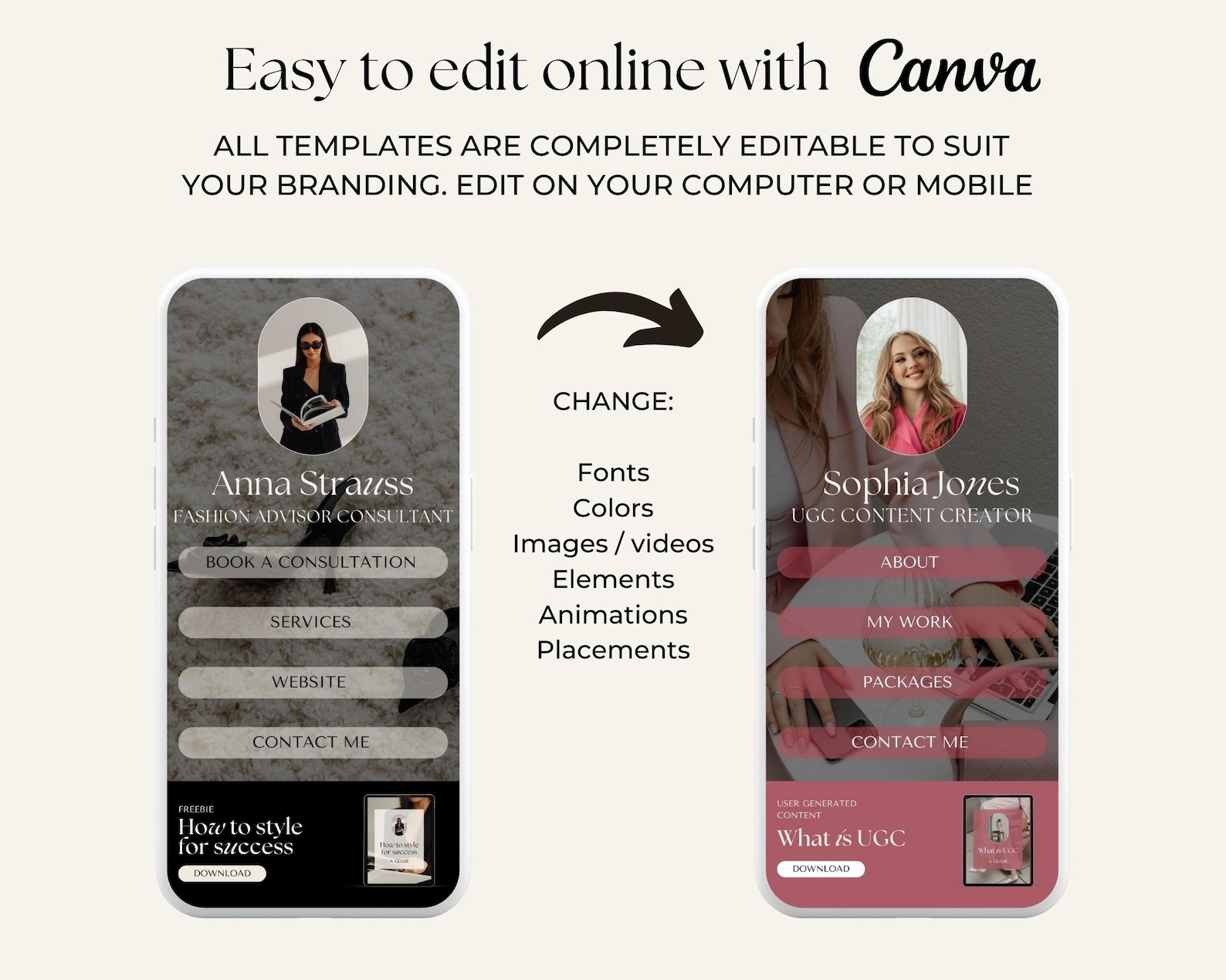 Link in Bio Template Canva| Instagram Landing Page| Tik Tok Template. Canva Link in Bio| Link in ...