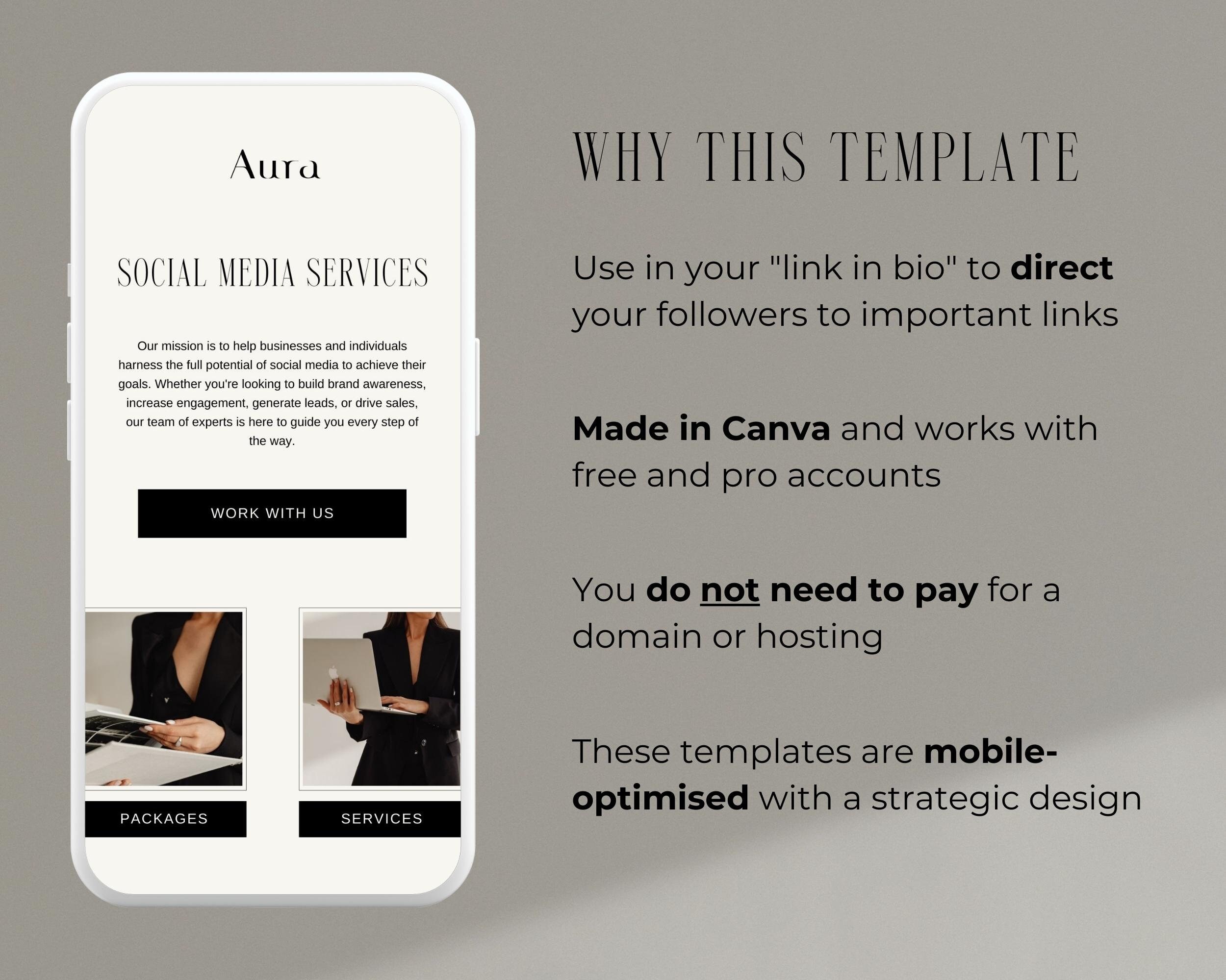 Link in Bio Template Canva | Linktree Canva Template| Instagram Landing ...