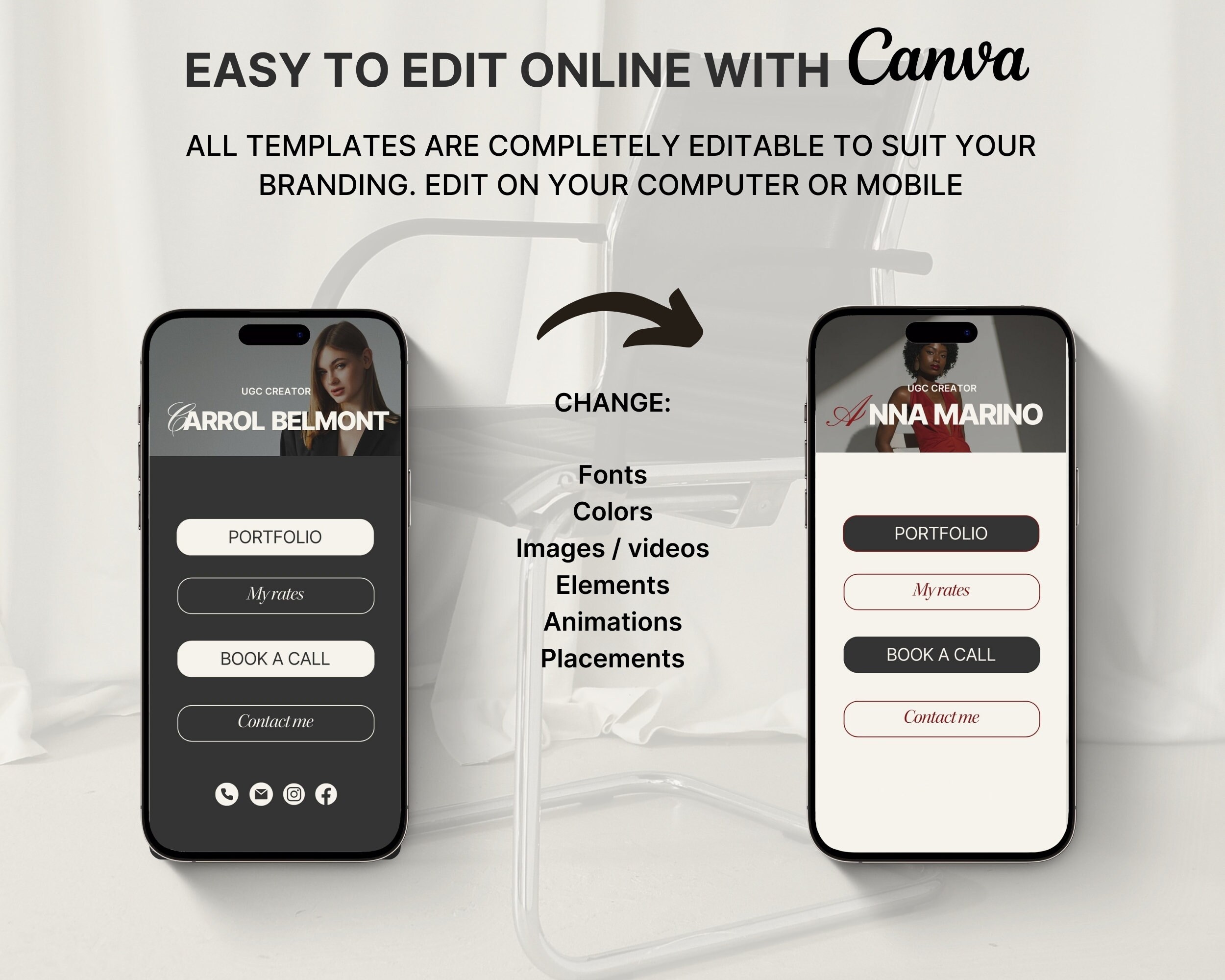 Link in Bio Template Canva Linktree Canva Template Instagram Landing ...