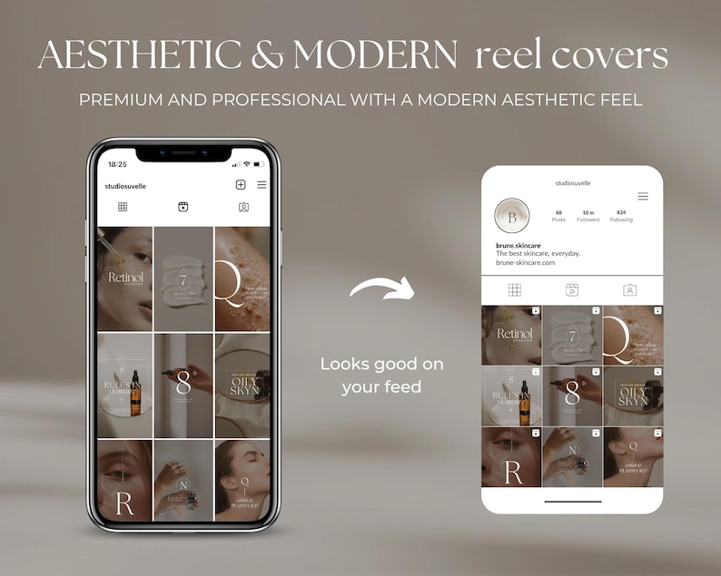 Instagram Reel Cover Templates Canva | Skincare Reel Covers | Premium ...