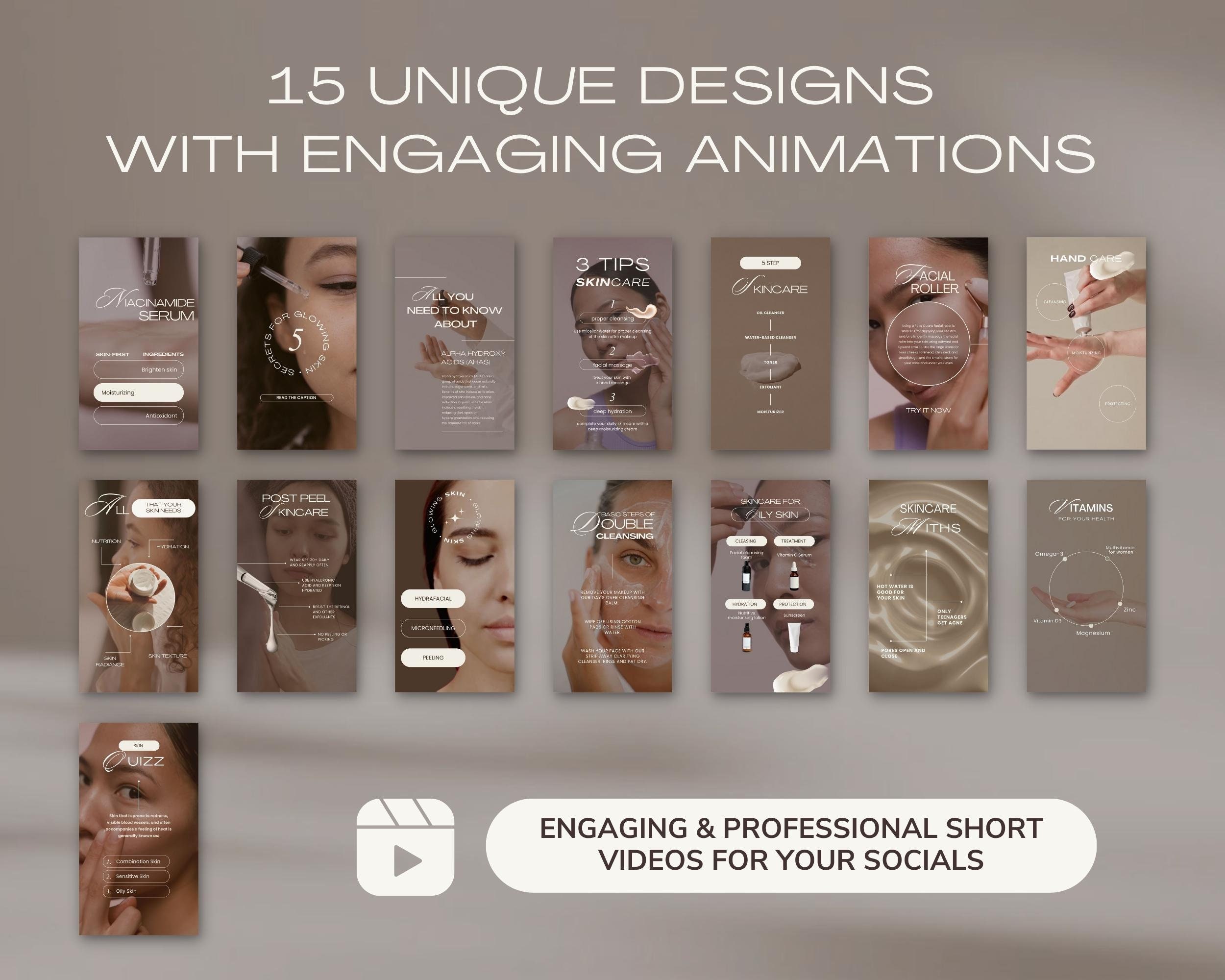 Skincare Instagram Reel Videos Template, Esthetician Reels ...