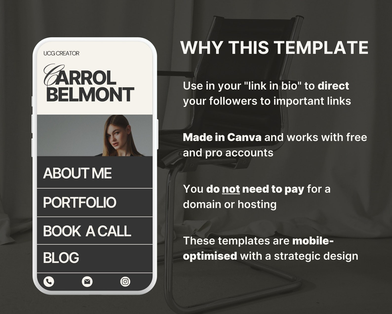 Link in Bio Template Canva Linktree Canva Template Instagram Landing ...