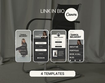 Link in Bio Template Canva Linktree Canva Template Instagram Landing Page Tik Tok Template ...