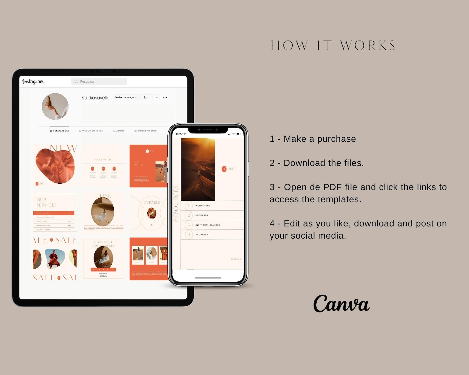 Minimal Modern Instagram Post Templates: Canva Social Media - Etsy