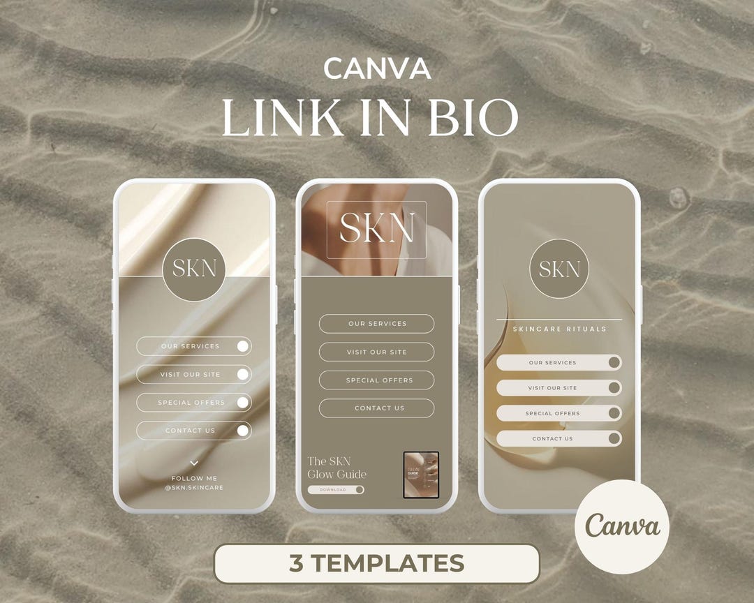 Link in Bio Template Canva| Linktree Canva Template| Instagram Landing Page| Tiktok Template ...