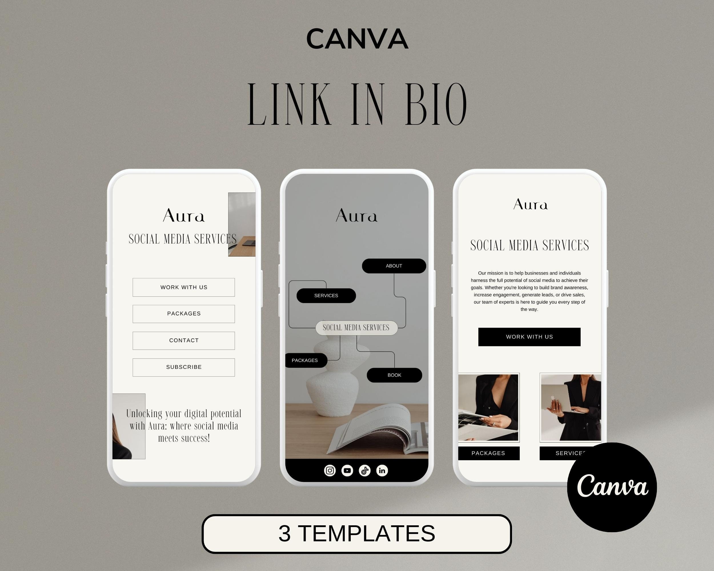 Link in Bio Template Canva | Linktree Canva Template| Instagram Landing Page| Tiktok Template ...