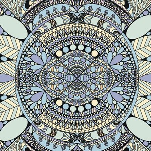 Mandala Hand Drawn Print or Coloring Book Page 7x7 - Etsy