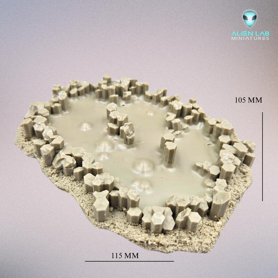 Miniature Basalt Lake Volcanic Terrain for 28mm Wargames Dioramas RPG ...