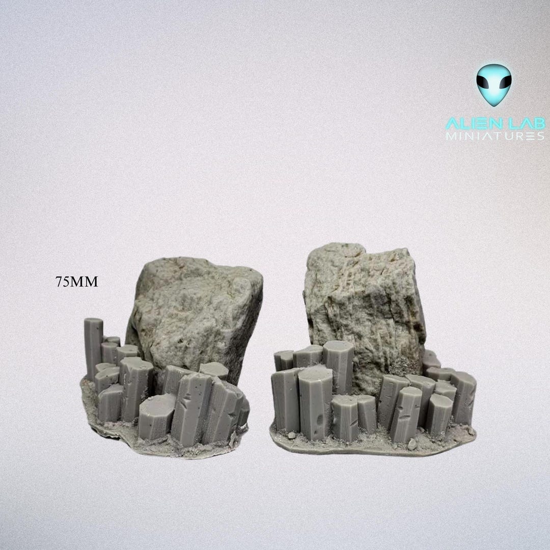 Basalt Rock Terrain Set – Volcanic Stone Scenery for Wargames, Dioramas ...