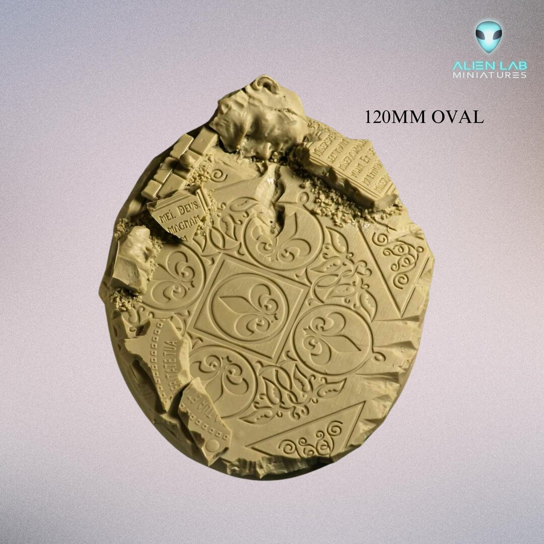 Temple Ruins Base 120mm Oval – Resin Scenic Terrain for Wargames & RPG ...