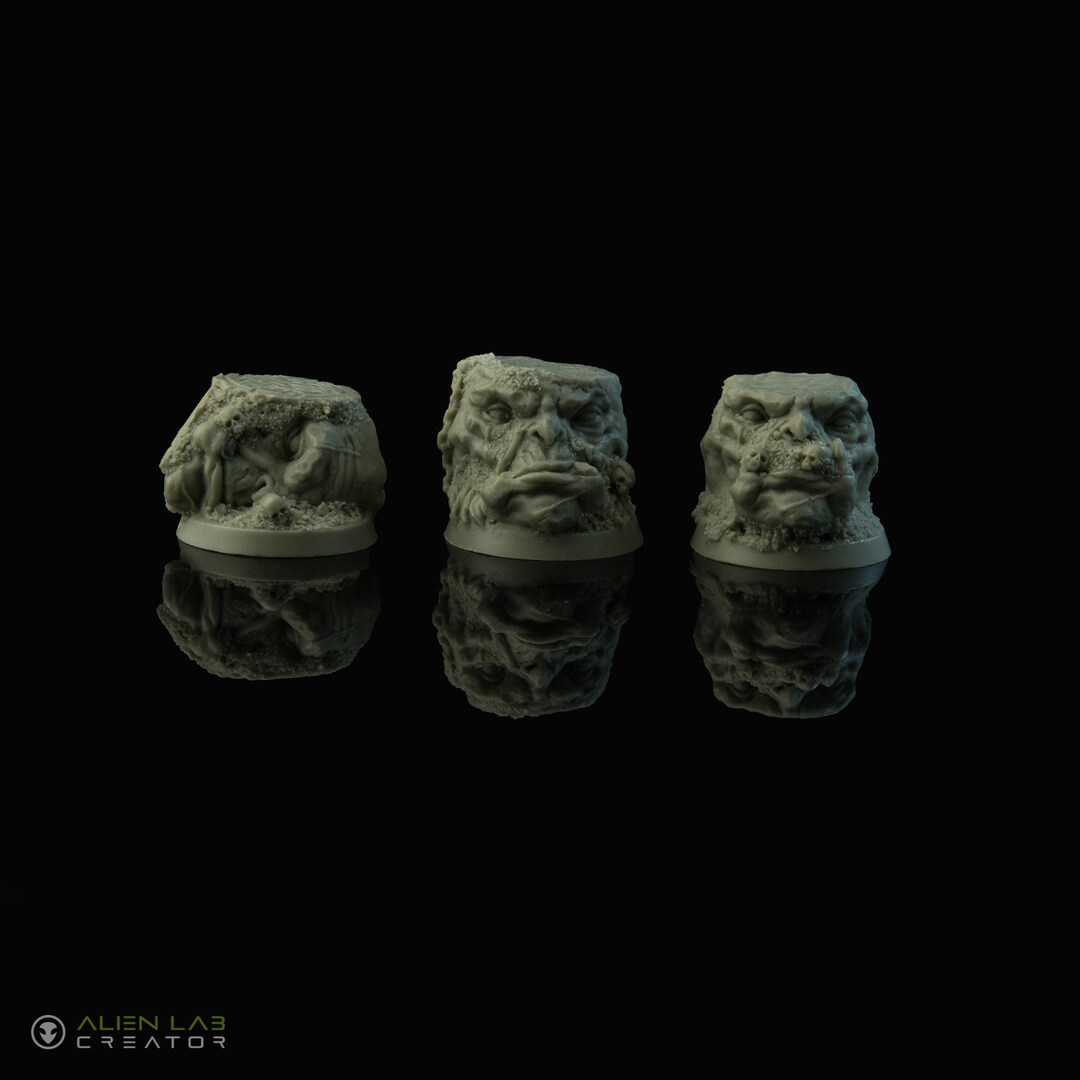 Orc Bases 32mm - Resin Round Bases for Tabletop & Dungeon and Dragons, Wargaming Terrain, Board ...