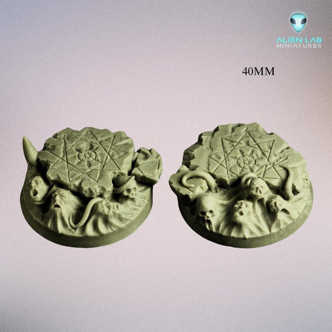 Hell Round Bases 40mm Resin Round for Tabletop & Dungeon and Dragons ...