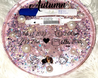 Handmade Baby Birth Keepsake Resin Customizable Souvenir With Embedded ...