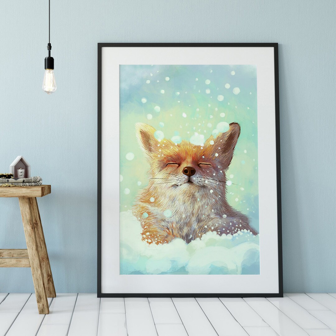 A4 Print Illustration Poster Fuchs fox Winter p105 - Etsy Österreich