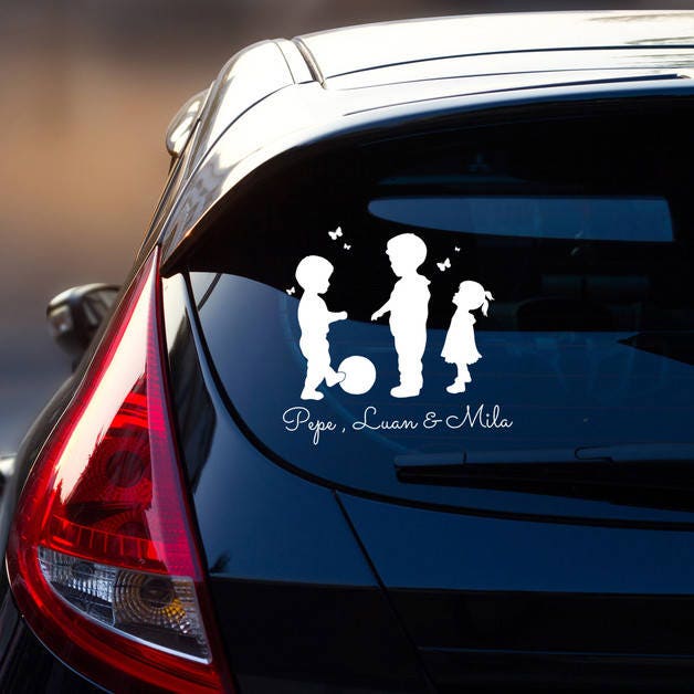 Car Decal Sticker Rear Window Children Name M2198 - Etsy