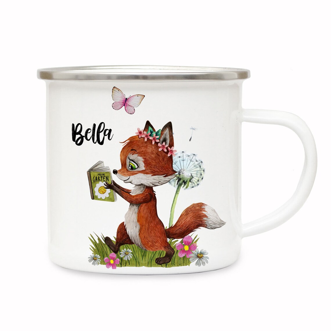 Emaille Becher Camping Tasse Motiv Fuchs Füchschen mit Buch & - Etsy.de